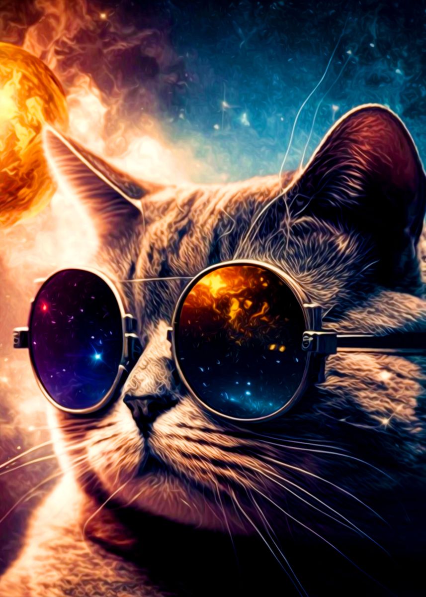 'Cat' Poster, picture, metal print, paint by Rane Acer | Displate