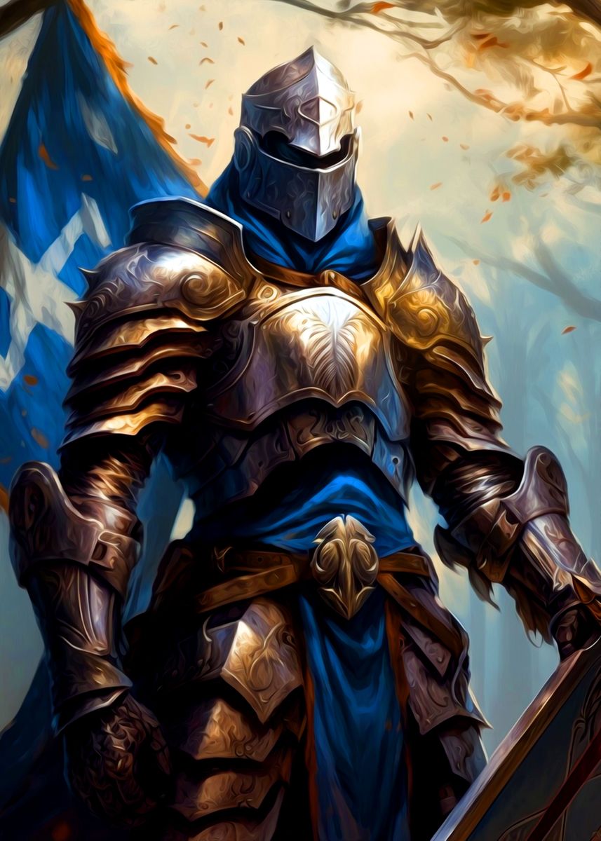 'Knight' Poster, picture, metal print, paint by Helen Hall | Displate