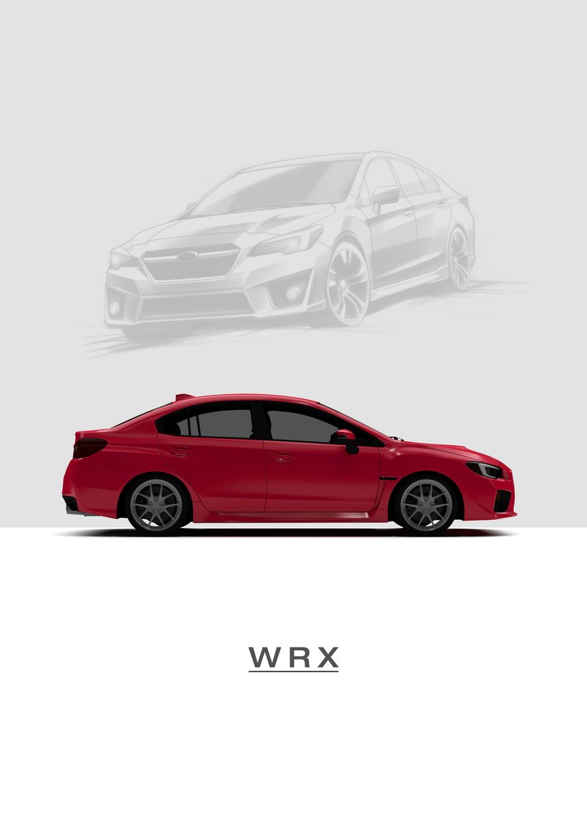 '2015 Subaru WRX Red' Poster, picture, metal print, paint by 21 MXM ...