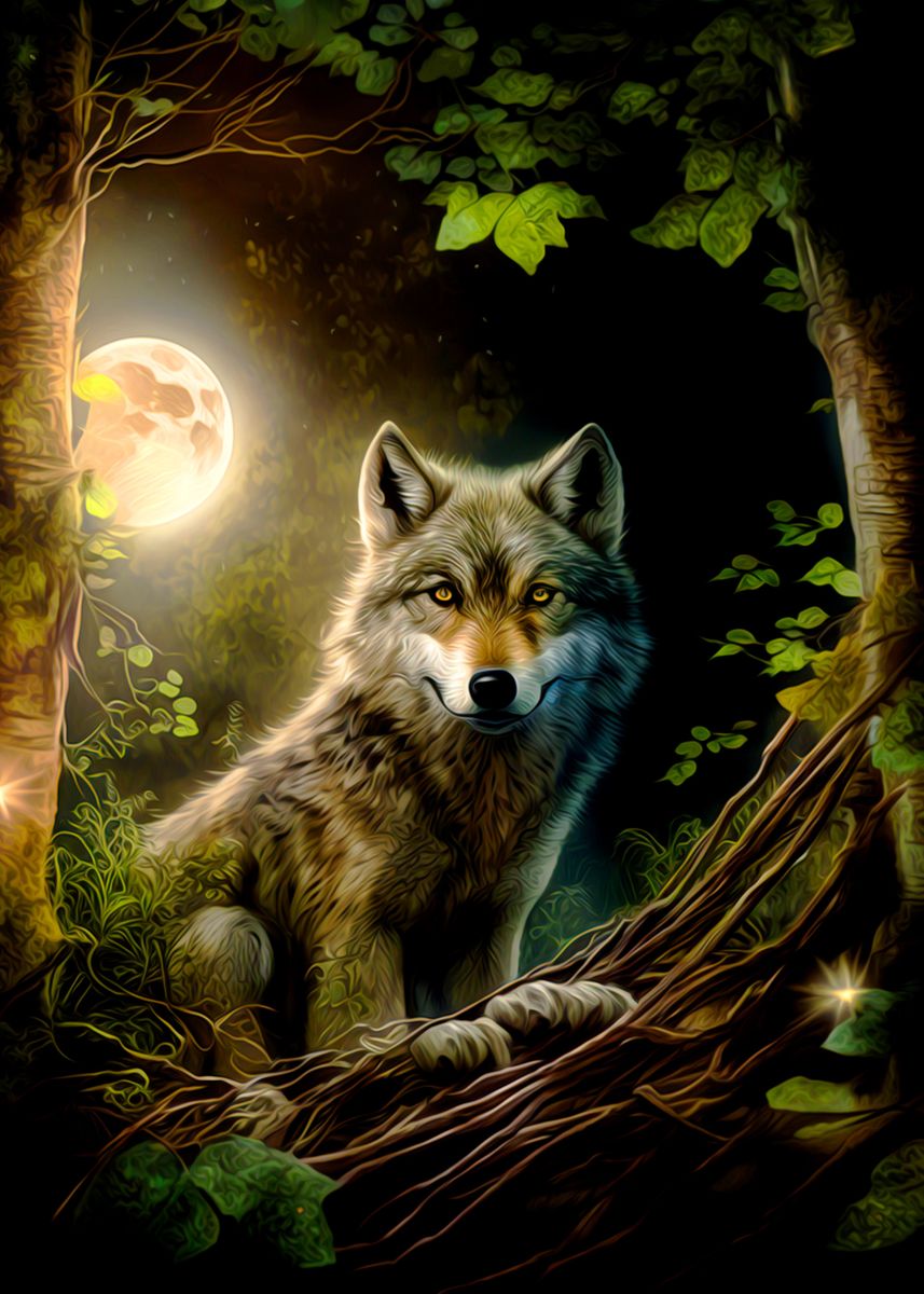 'Wolf' Poster, picture, metal print, paint by Rane Acer | Displate