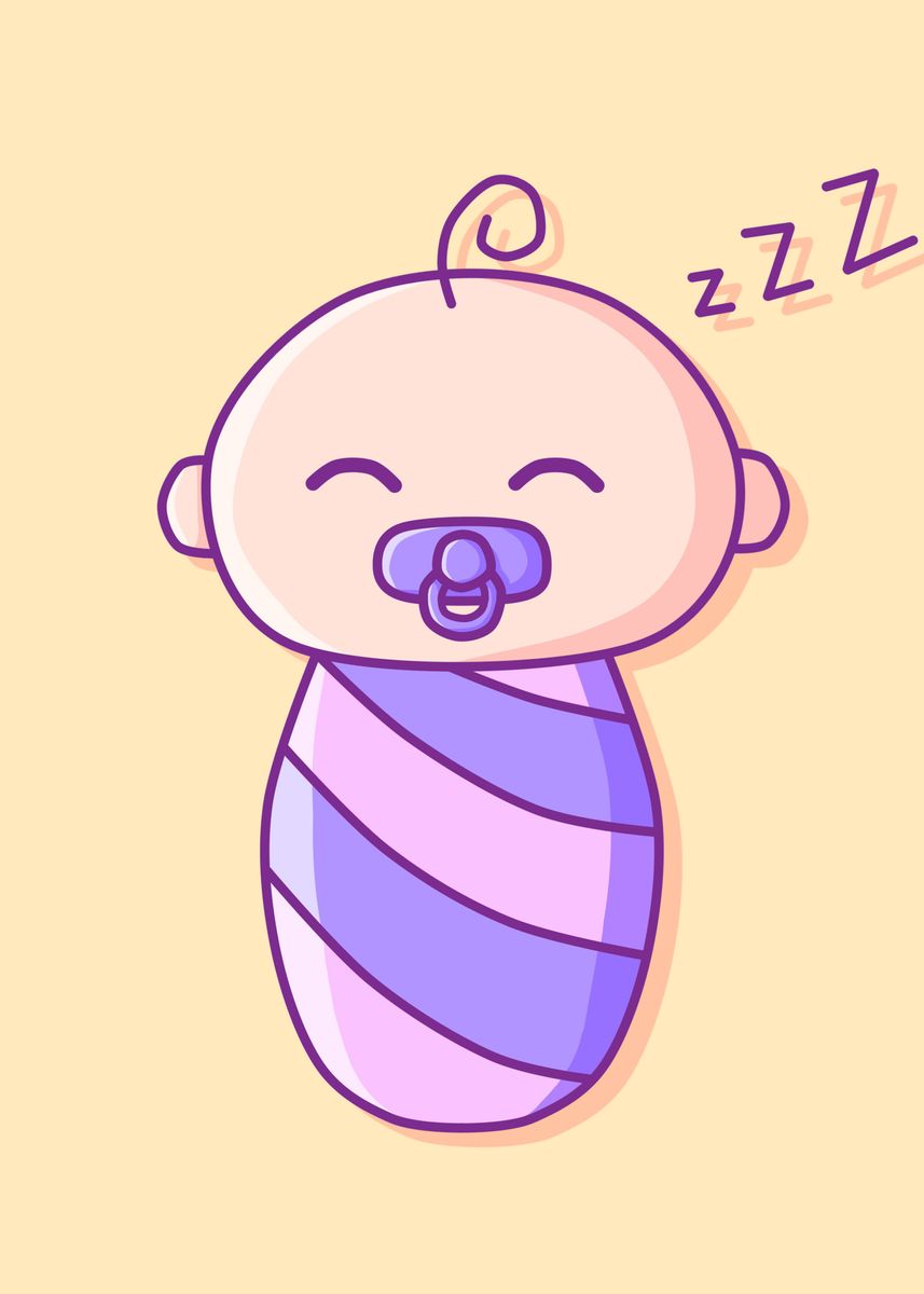 'Cartoon Baby' Poster, picture, metal print, paint by Diego V | Displate