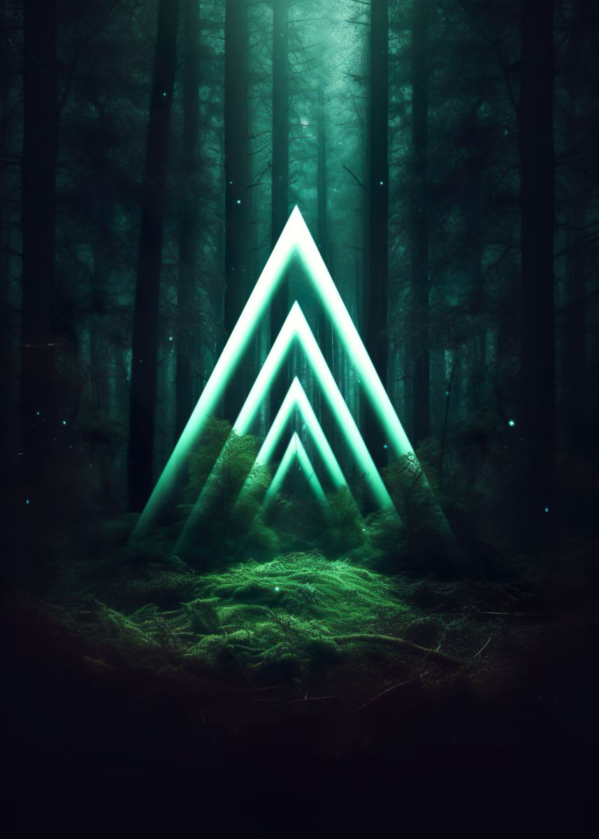 'Forest Triangles Abstract' Poster by AyrioArt | Displate