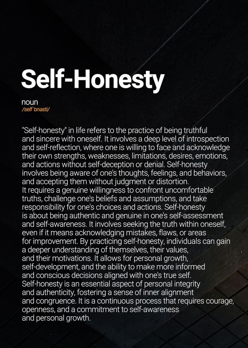 'Self Honesty' Poster, picture, metal print, paint by Mr Penguin | Displate