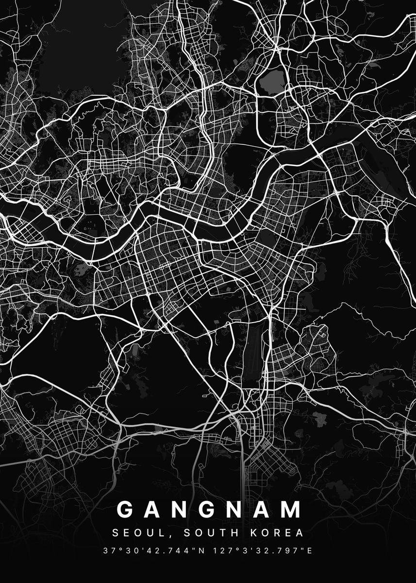 'Gangnam Seoul South Korea' Poster by Kemi Solaja | Displate