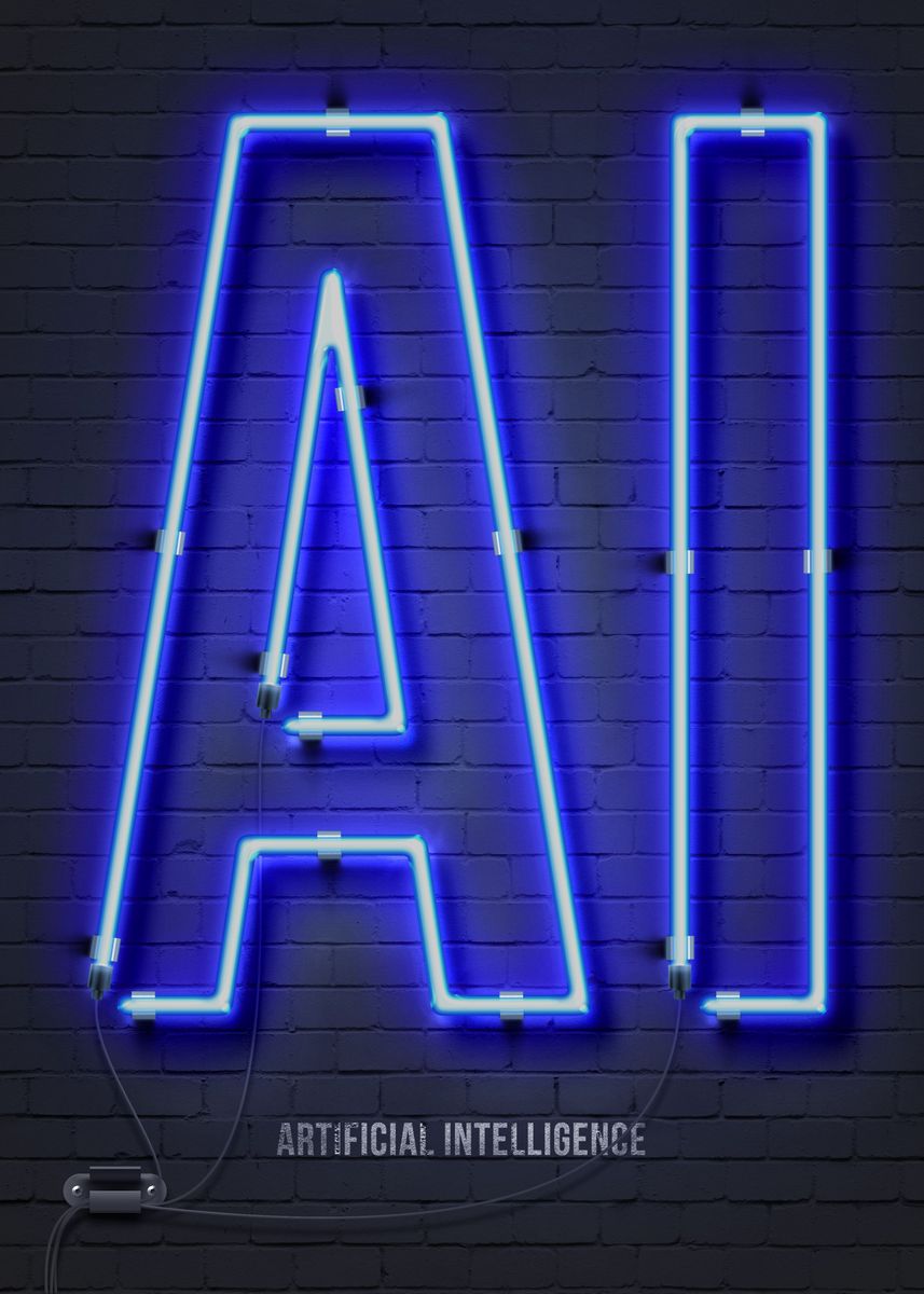 'AI Neon Sign' Poster by StuStu | Displate