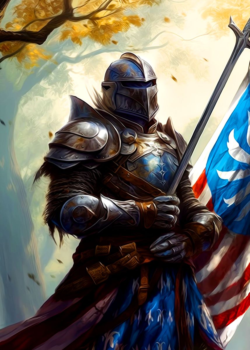 'Knight' Poster, picture, metal print, paint by Helen Hall | Displate