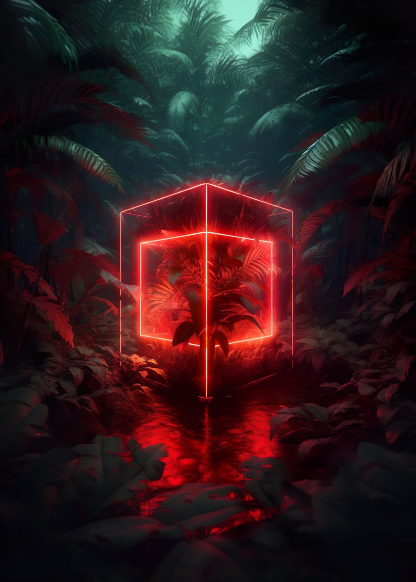 'Abstract Squares in Forest' Poster by AyrioArt | Displate