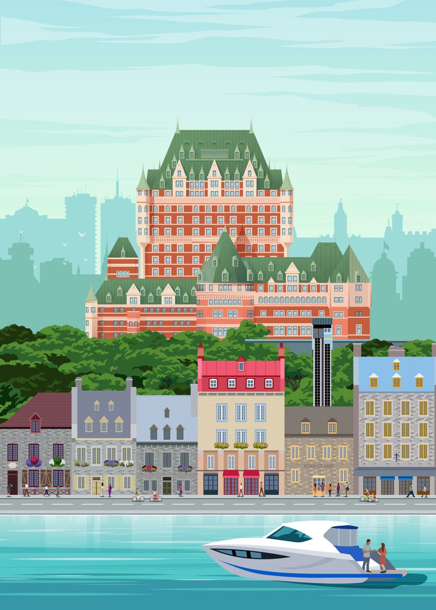 'Quebec City Travel Print' Poster, picture, metal print, paint by ...
