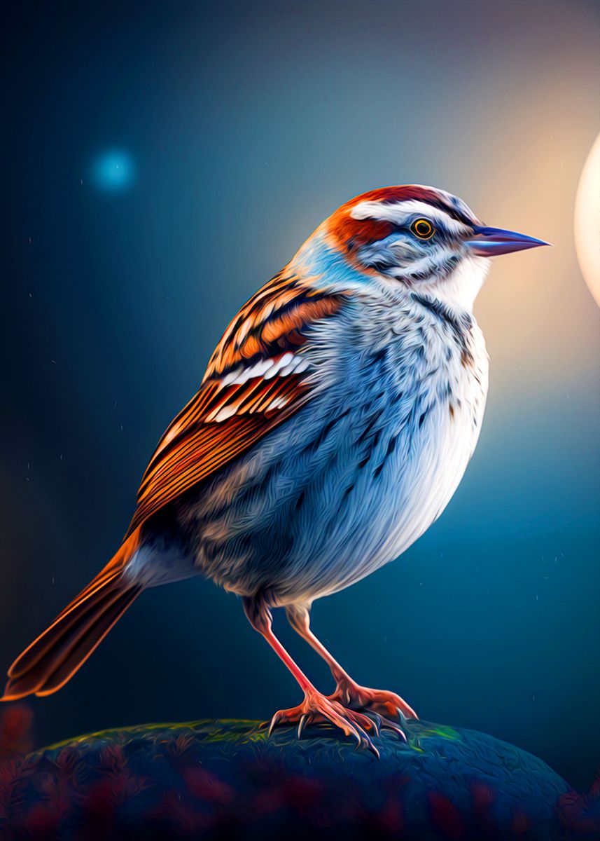 'Sparrow' Poster, picture, metal print, paint by Rane Acer | Displate