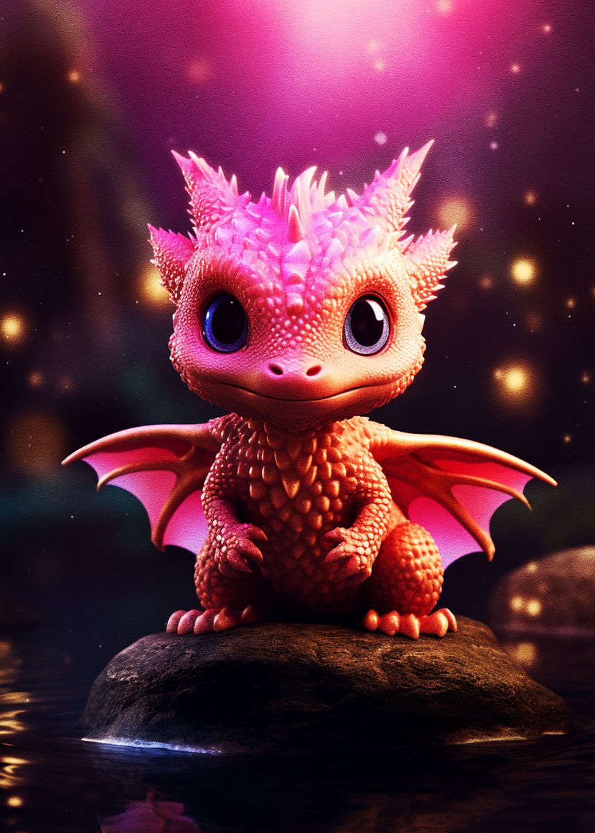 'Cute Dragon' Poster, picture, metal print, paint by Coffee Design ...