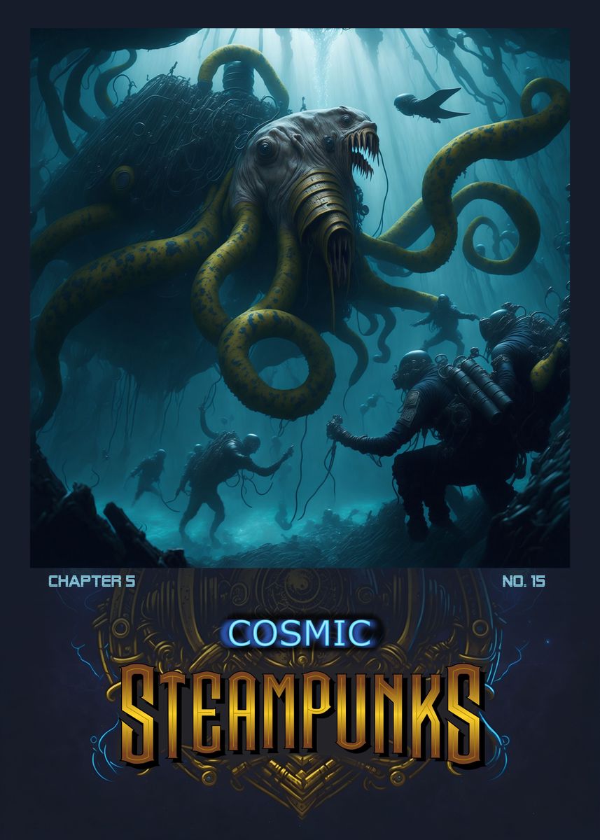 'Cosmic Steampunks C5 N15' Poster, picture, metal print, paint by Tom ...
