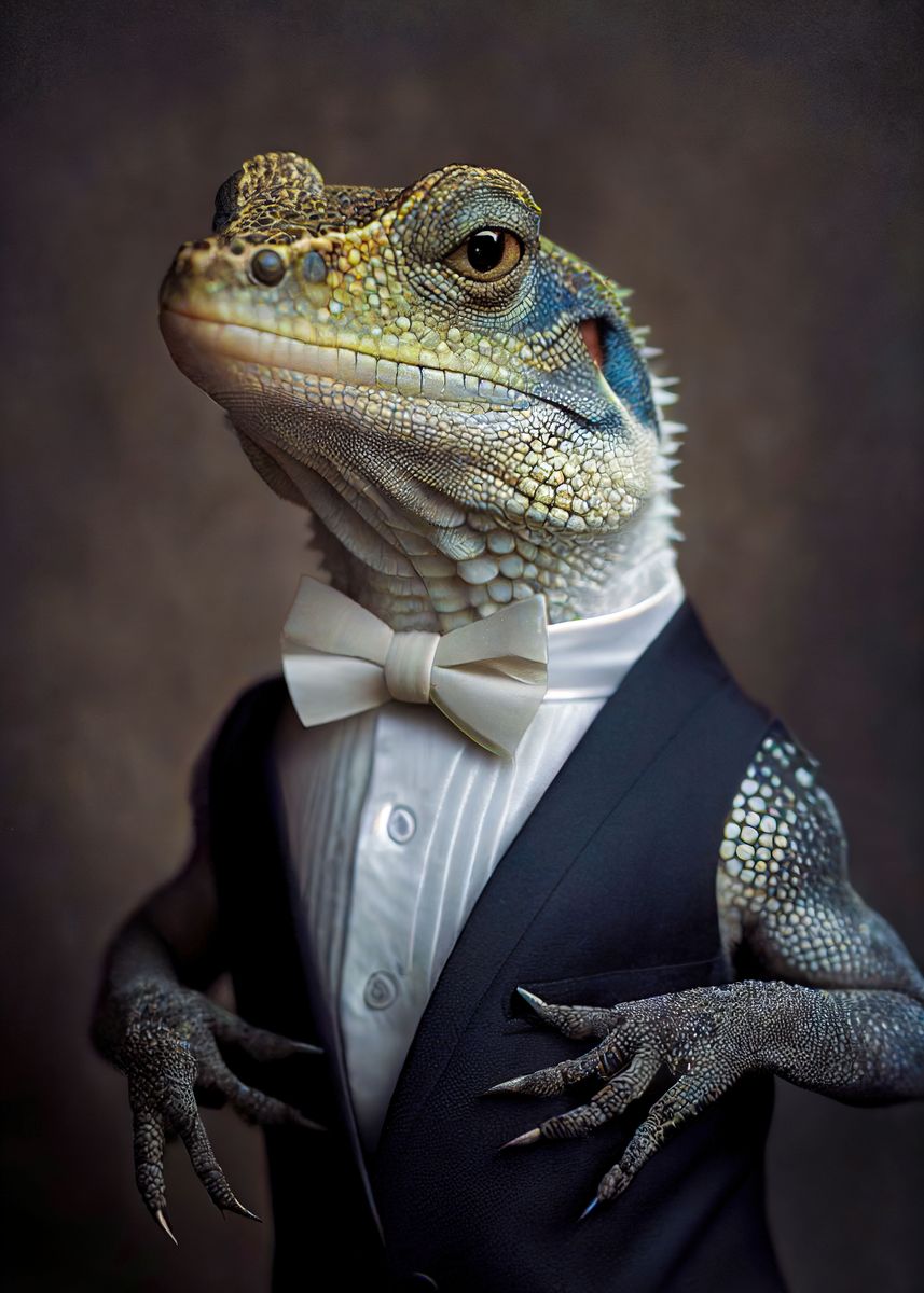 'Well dressed Lizard' Poster by Matthias Hauser | Displate