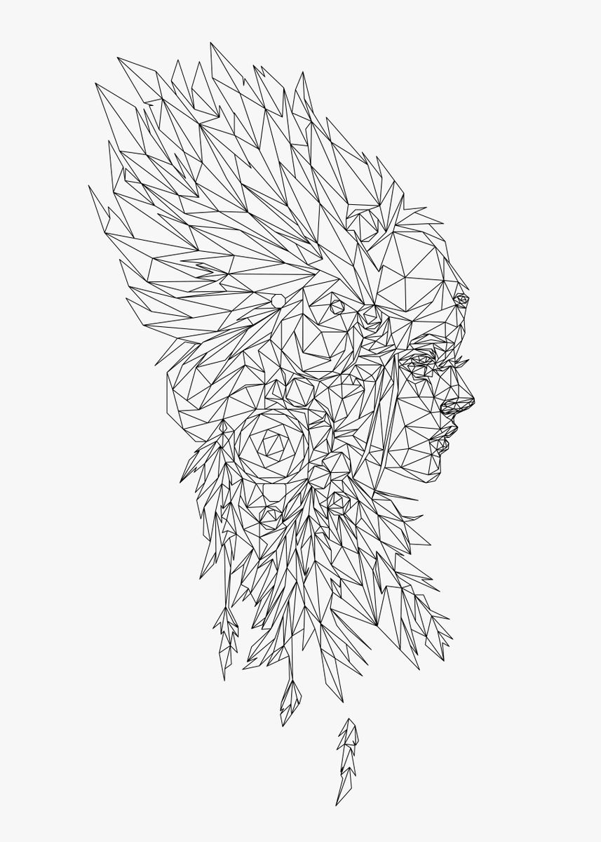 'Woman Lowpoly Wireframe' Poster, picture, metal print, paint by Evanz ...