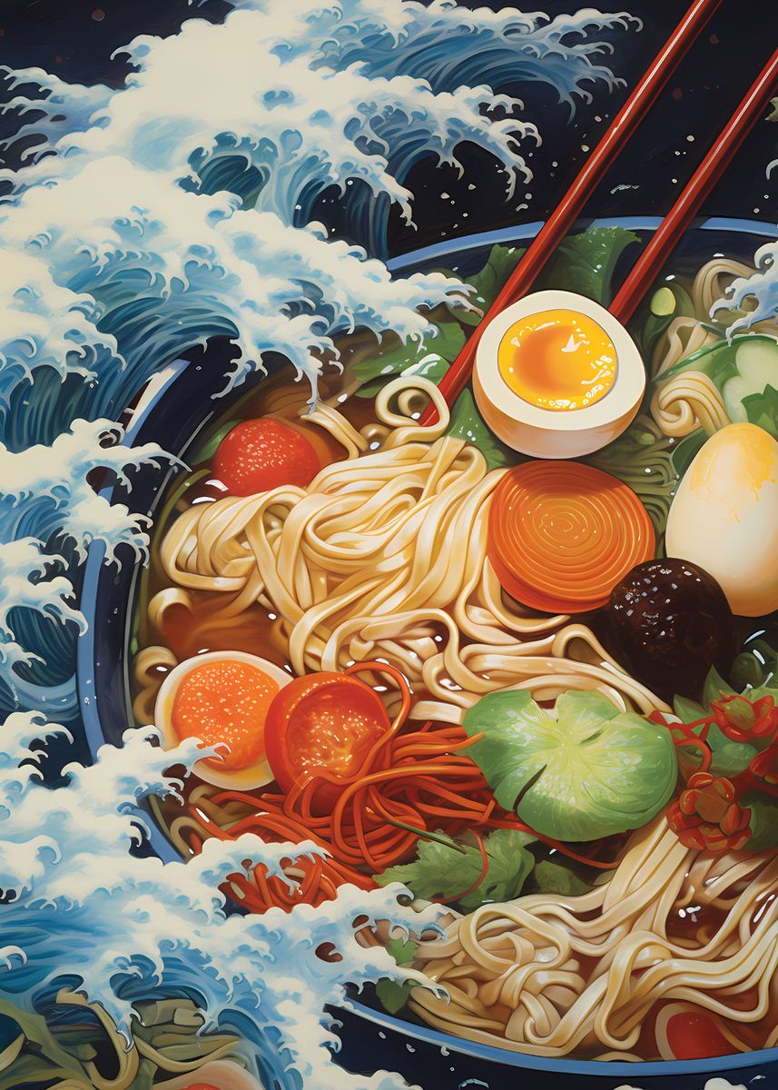 'Japanese Anime Ramen' Poster, picture, metal print, paint by ...