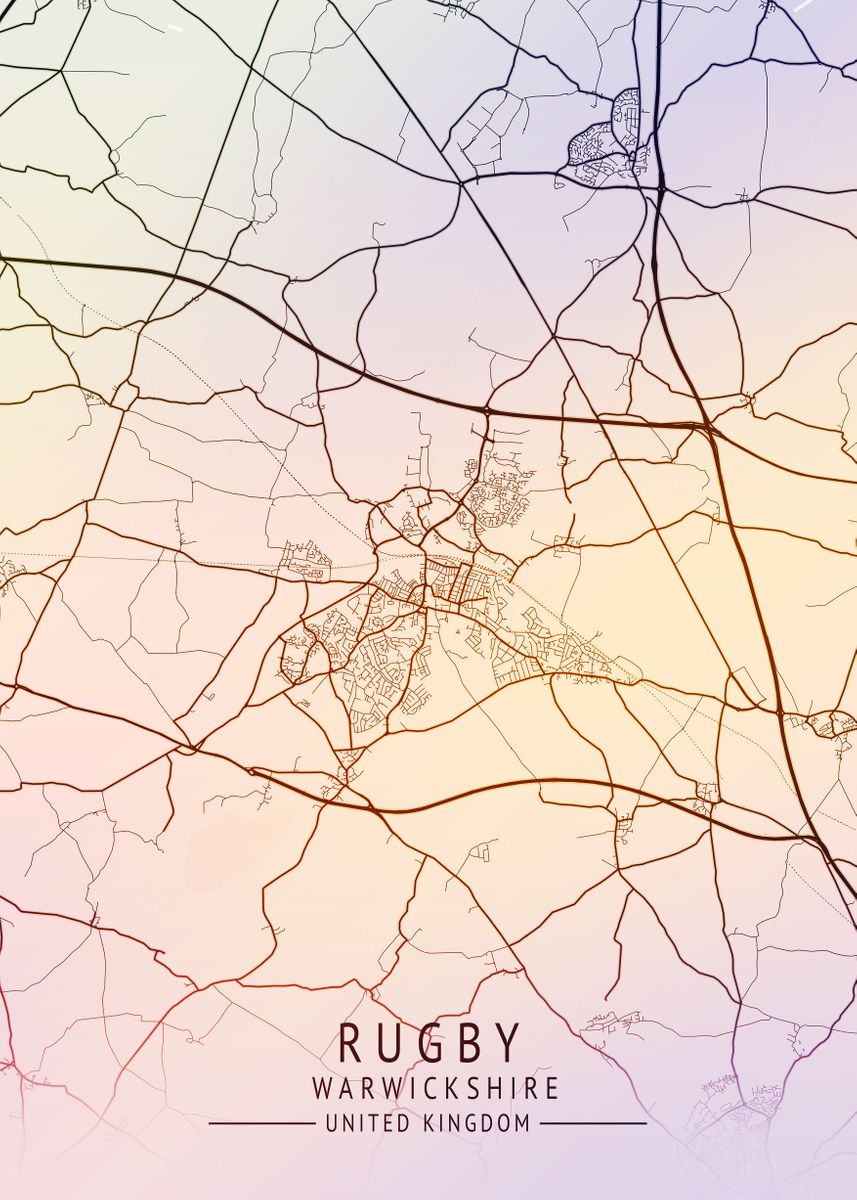 'Rugby UK City Map' Poster by Gigi Bgm | Displate