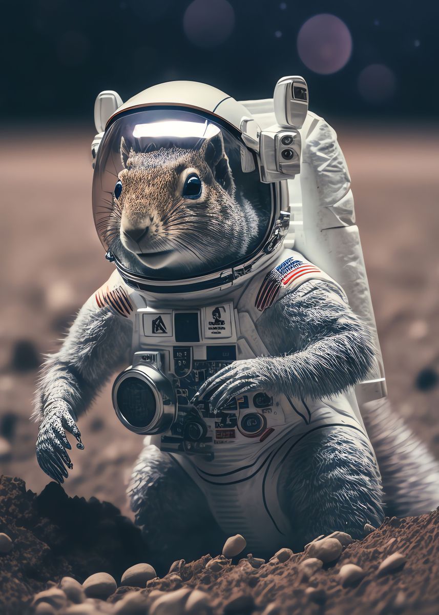 'Fantasy Astronaut Mouse' Poster, picture, metal print, paint by Luna ...