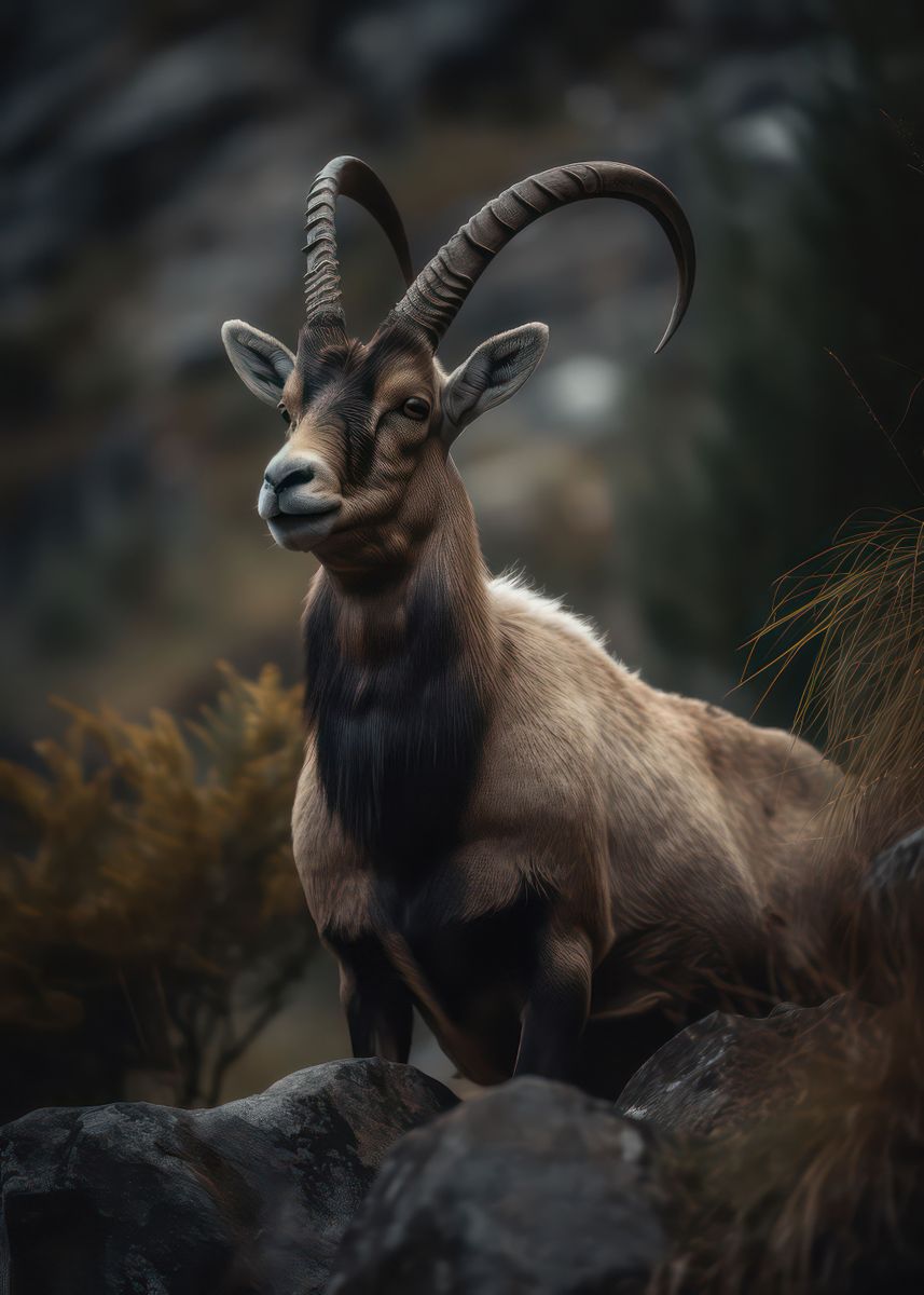 'Iconic ibex' Poster by Zooscape Wildlife | Displate