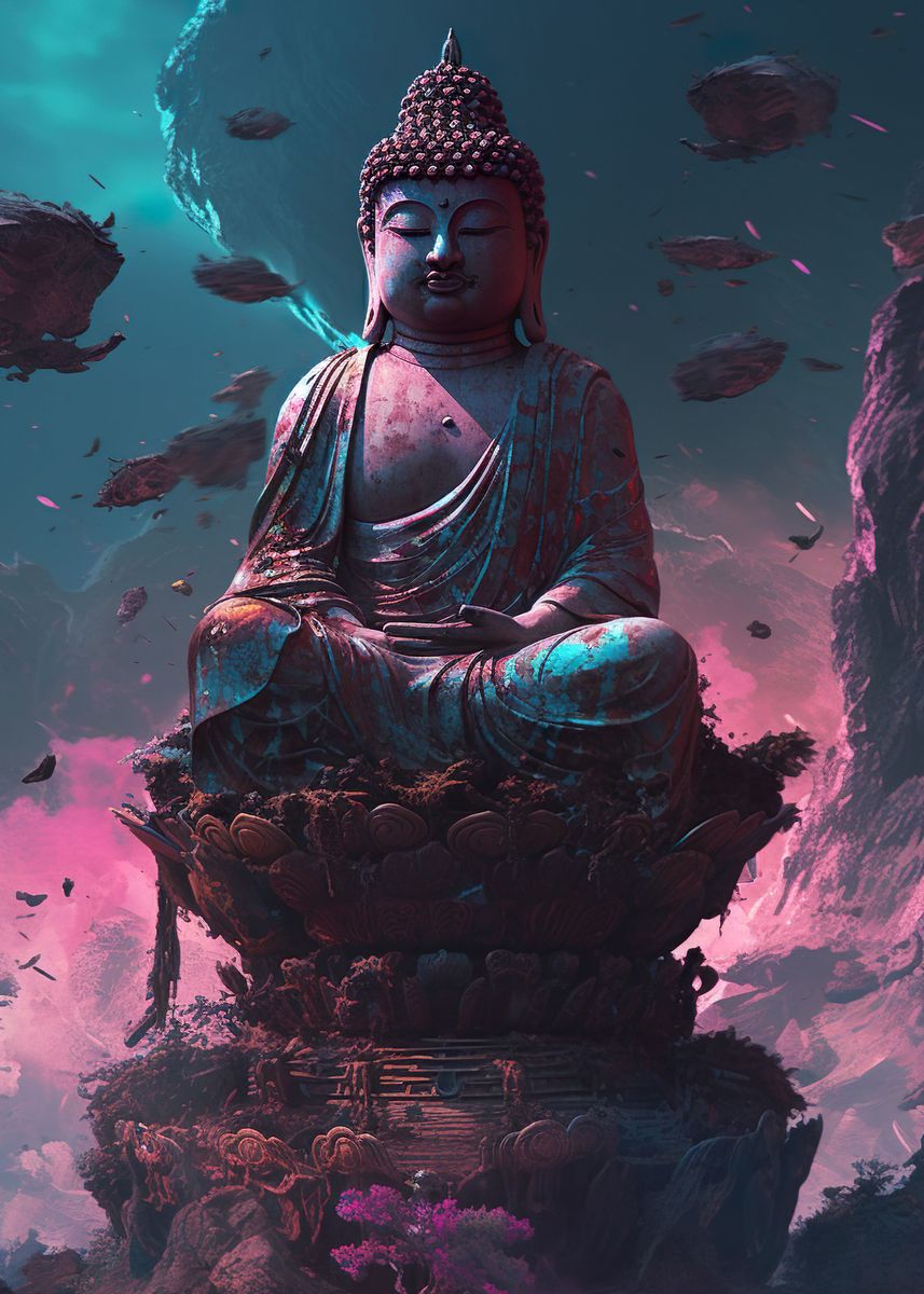 'Fantasy Buddha Statue' Poster, picture, metal print, paint by ...