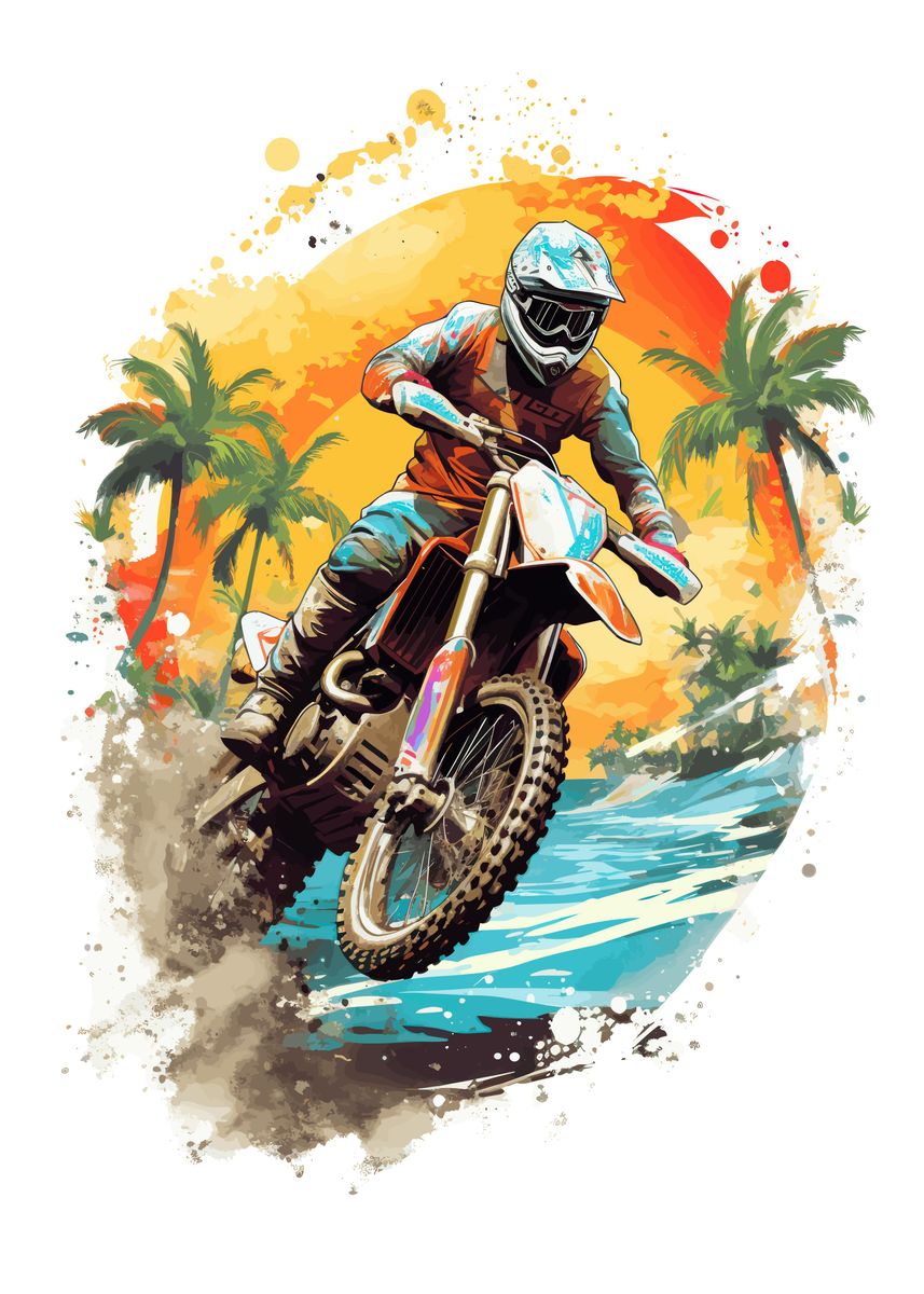'Motocross Rider' Poster, picture, metal print, paint by Mobilunik ...