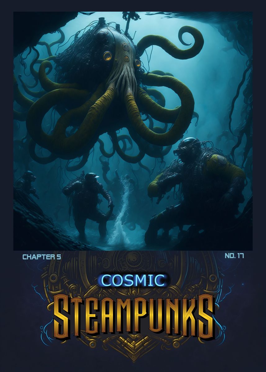 'Cosmic Steampunks C5 N17' Poster, picture, metal print, paint by Tom ...