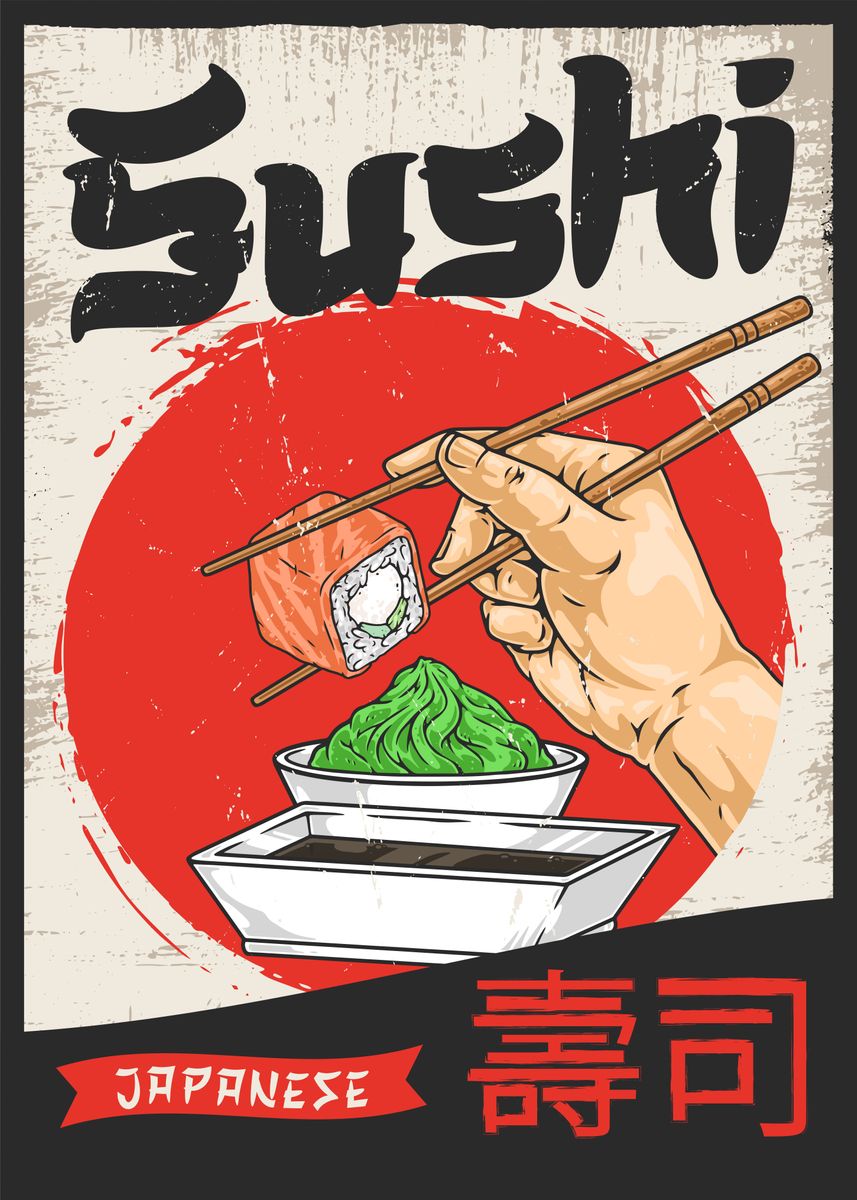 'Sushi Japanese' Poster by dkDesign | Displate