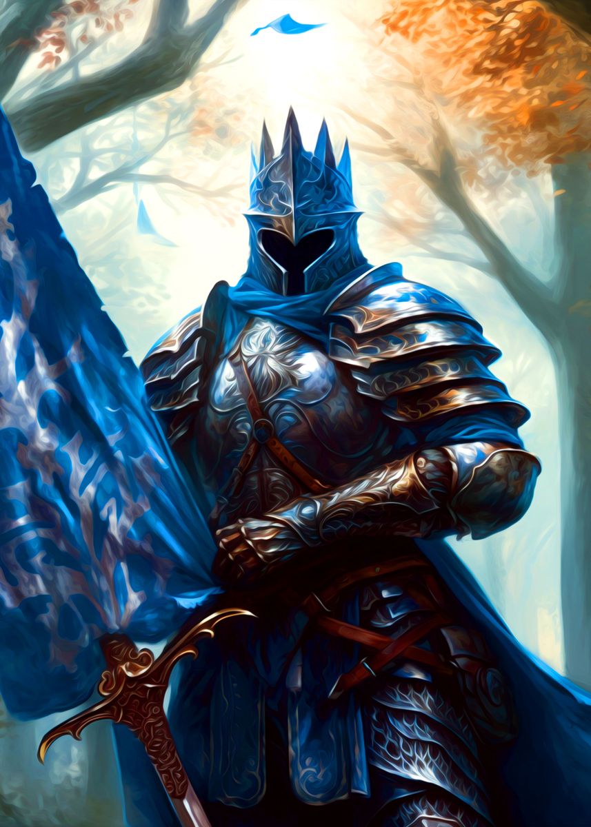 'Knight' Poster, picture, metal print, paint by Helen Hall | Displate