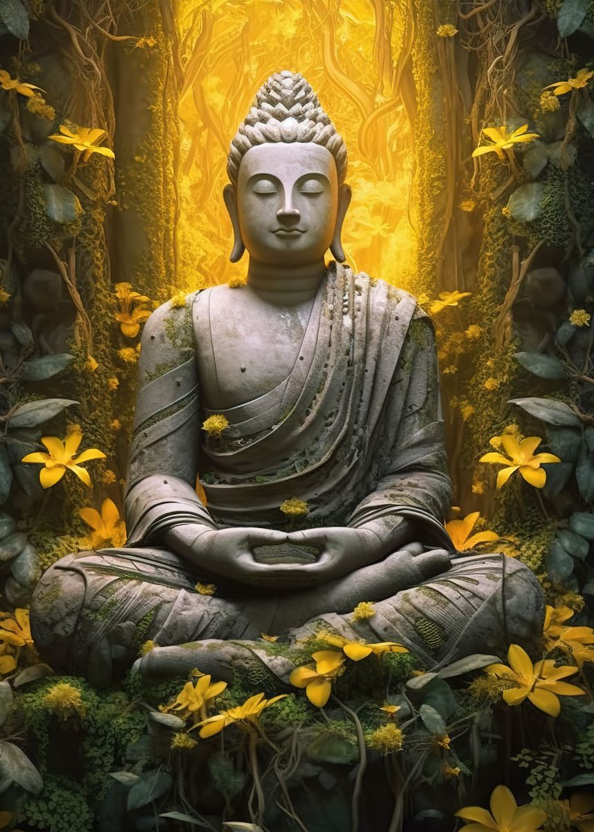 'Nature Buddha' Poster, picture, metal print, paint by Pro Elise | Displate