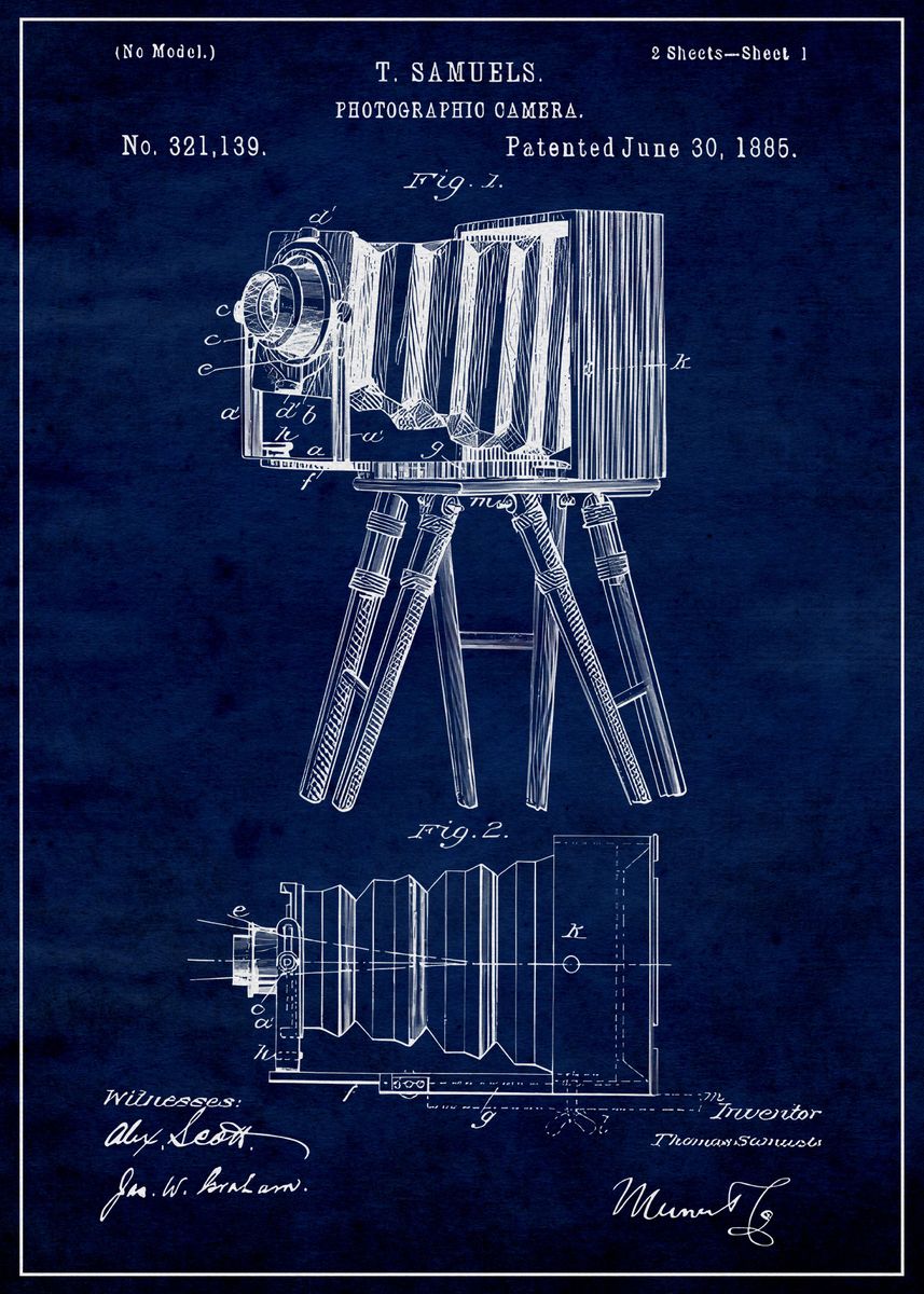 'Photographic Camera 1885' Poster, picture, metal print, paint by ...