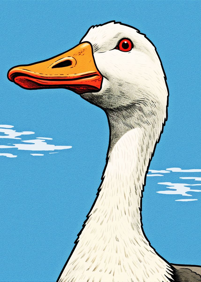 'Portrait of a goose' Poster, picture, metal print, paint by Coffee ...