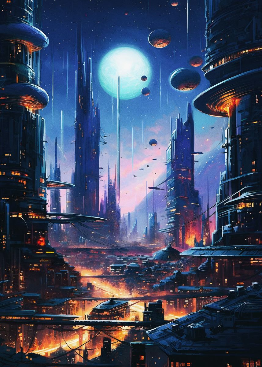 'City Buildings Cut Through' Poster by Muhammad Irsan | Displate