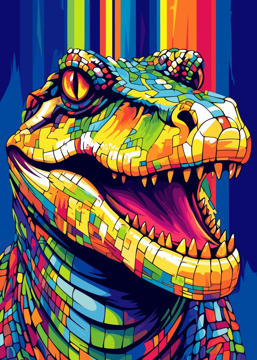 'Crocodile Animal Pop Art' Poster by Qreative | Displate