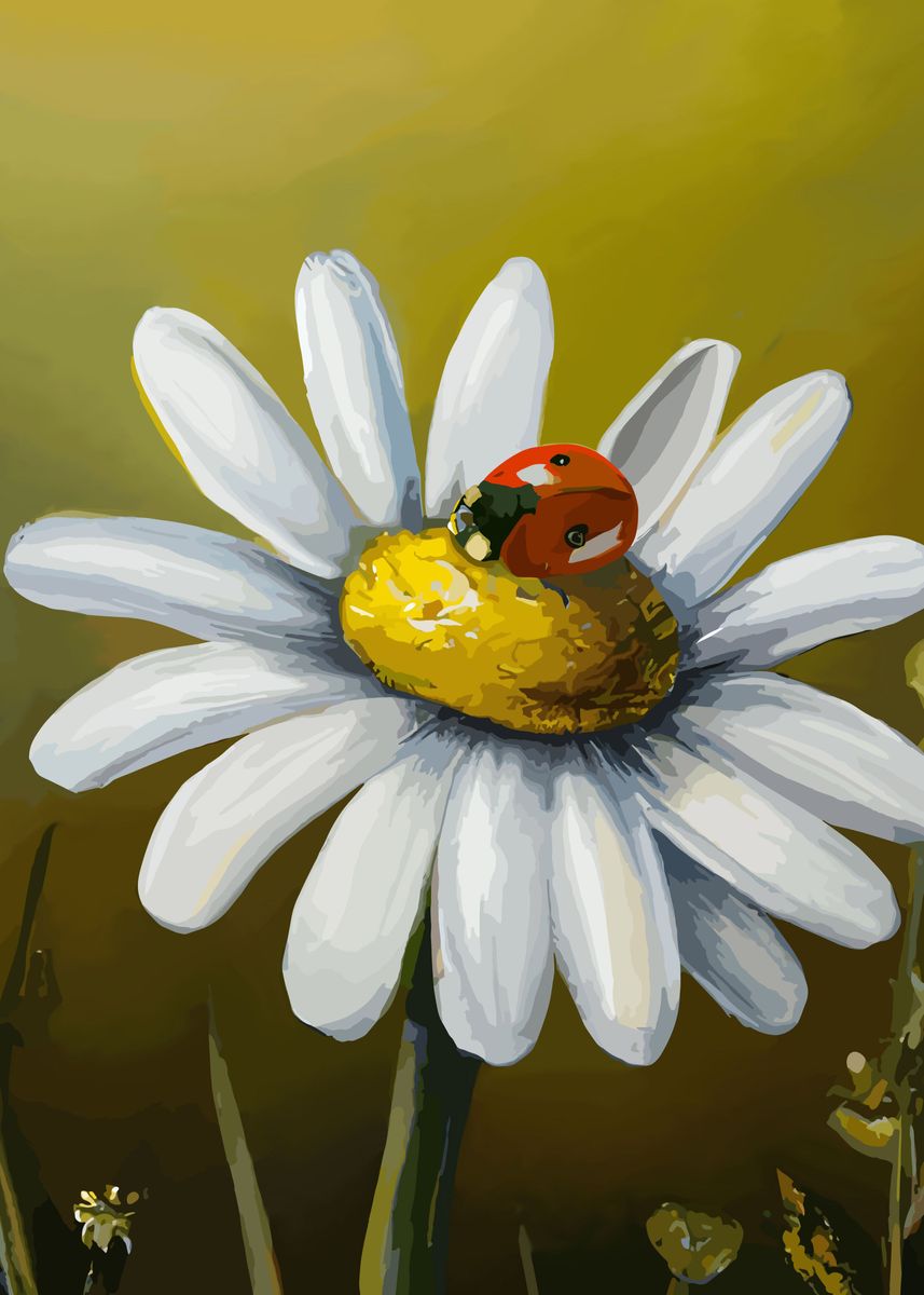'Ladybug on Flower' Poster by Long Shot | Displate