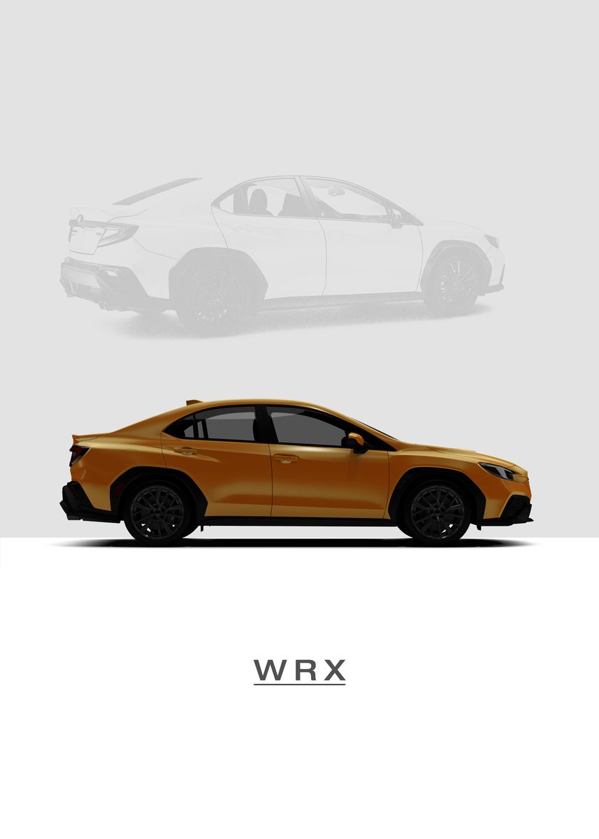 '2022 Subaru WRX Orange' Poster by 21 MXM | Displate