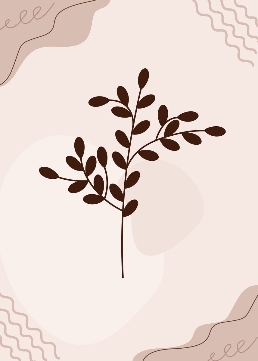 'Minimalist Leaves' Poster, picture, metal print, paint by AwesomeArts ...