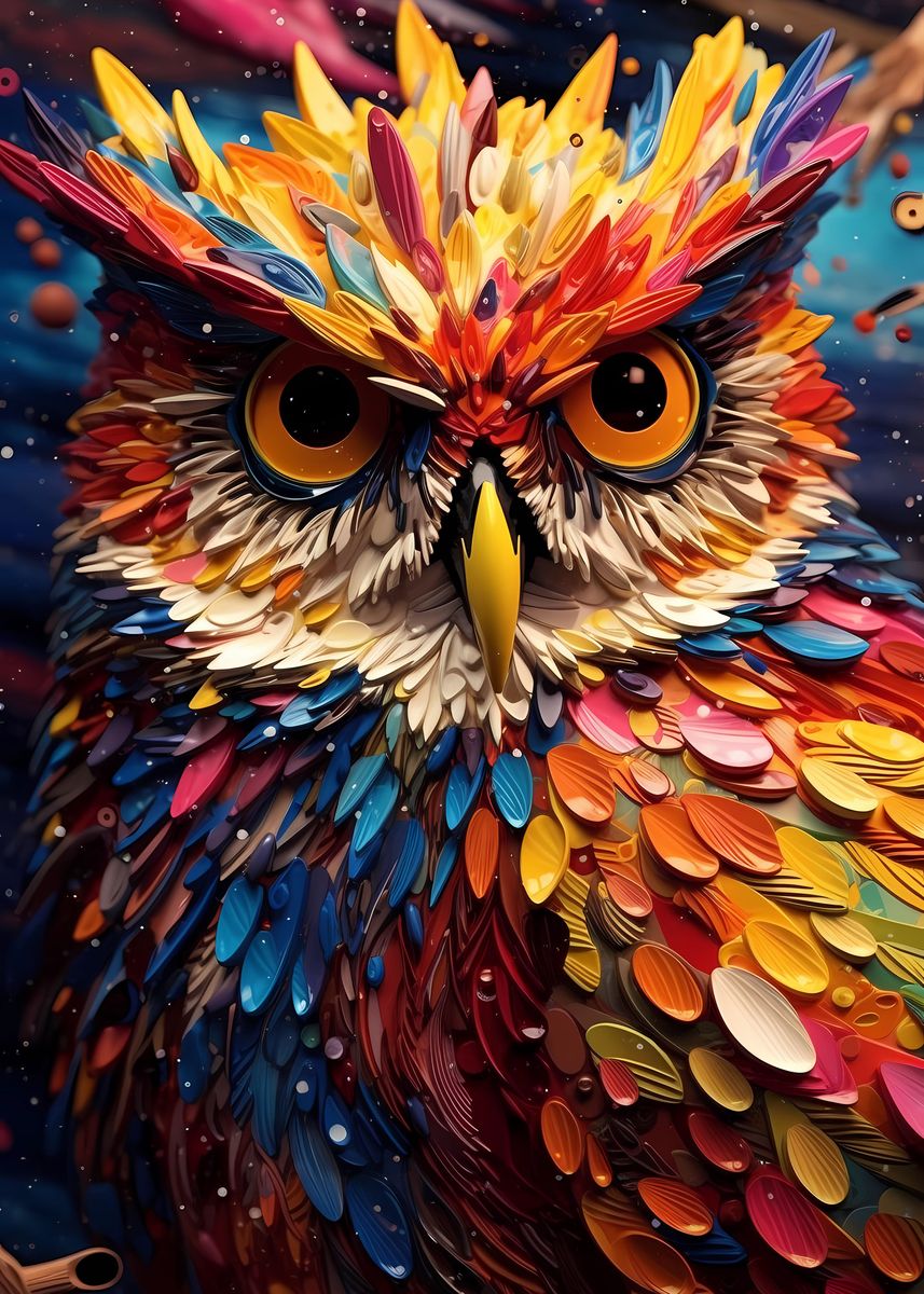 'Owl Color' Poster, picture, metal print, paint by DecoyDesign | Displate