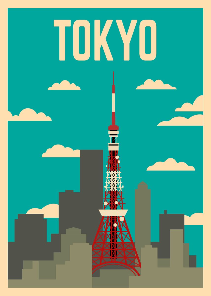 'Tokyo of retro' Poster, picture, metal print, paint by Le Thi Thu Hien ...