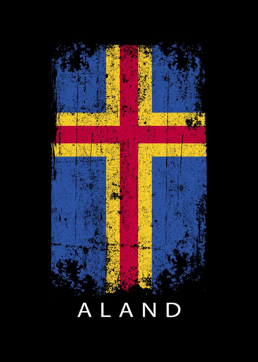 'ALAND Flag' Poster, picture, metal print, paint by schmugo | Displate