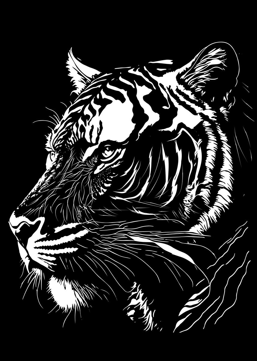 'Tiger Power' Poster, picture, metal print, paint by Shamoon Ibrahim ...