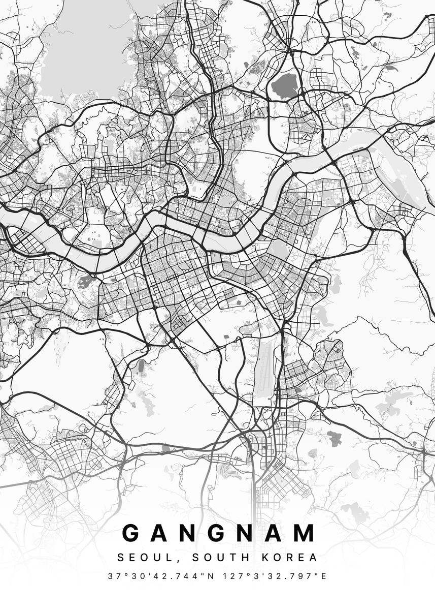 'Gangnam Seoul South Korea' Poster by Kemi Solaja | Displate