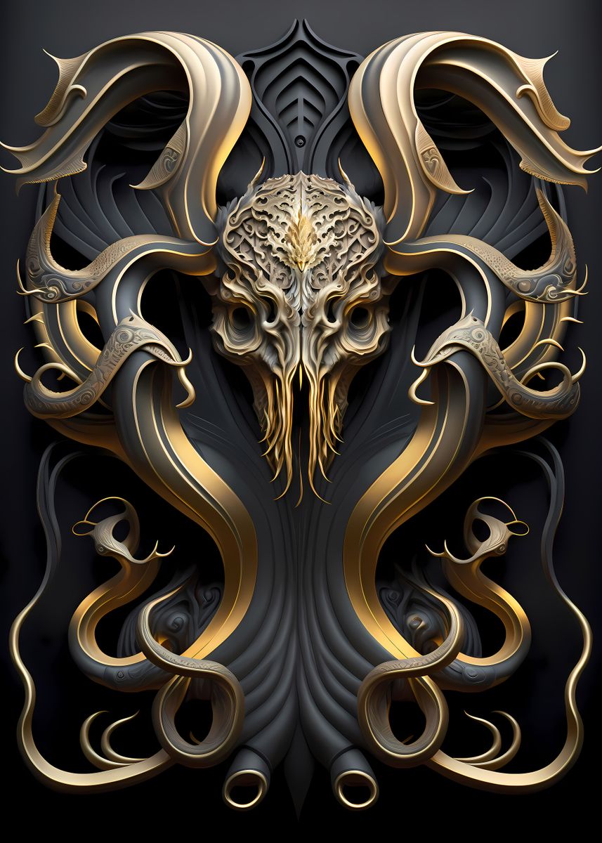 'Cthulhu Monster Art Deco' Poster, picture, metal print, paint by Luong ...