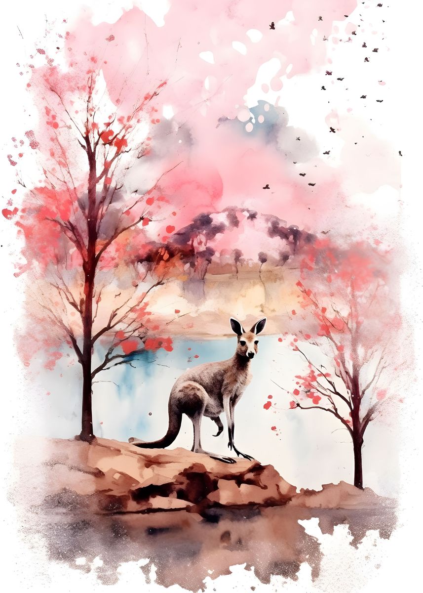 'Kangaroo' Poster, picture, metal print, paint by Michael I. Organ ...