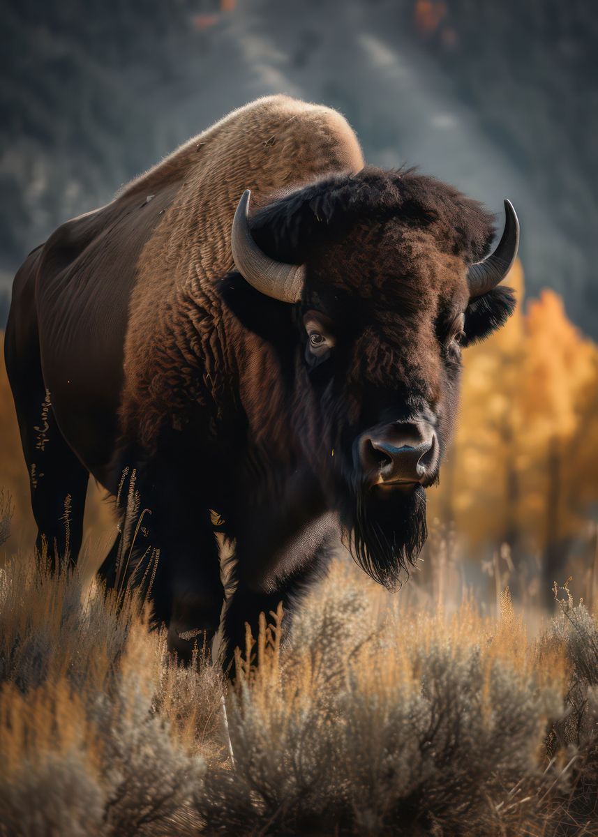 'Magnificent bison' Poster, picture, metal print, paint by Zooscape ...