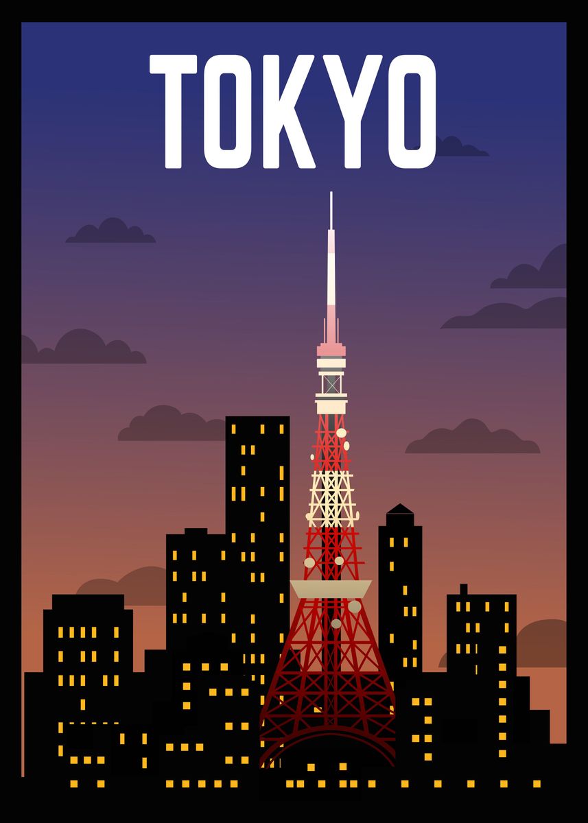 'Tokyo of retro' Poster, picture, metal print, paint by Le Thi Thu Hien ...