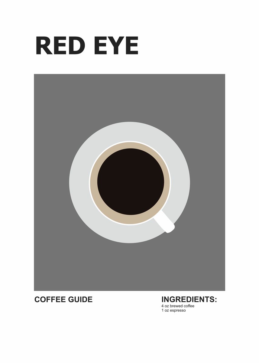 'red eye coffee guide' Poster, picture, metal print, paint by Ratna ...