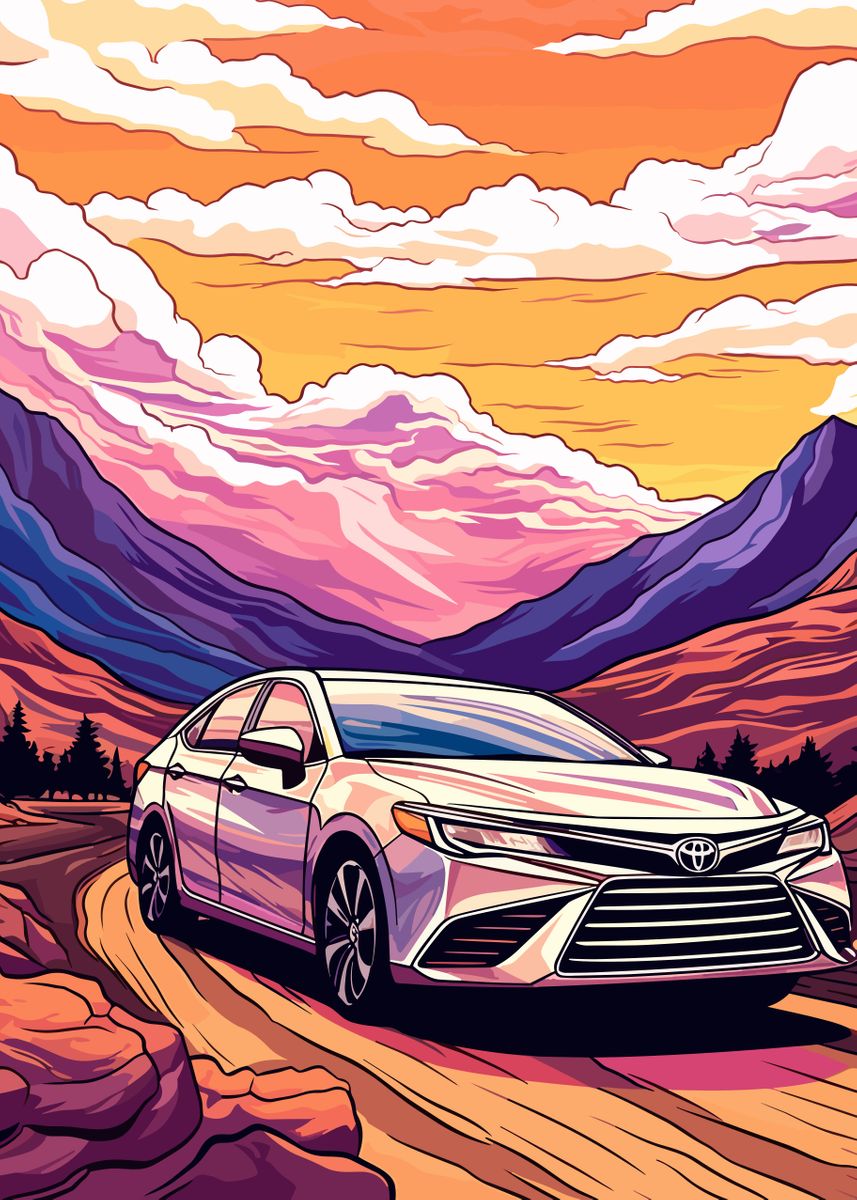 'Camry Car Minimalist' Poster, picture, metal print, paint by Qreative ...