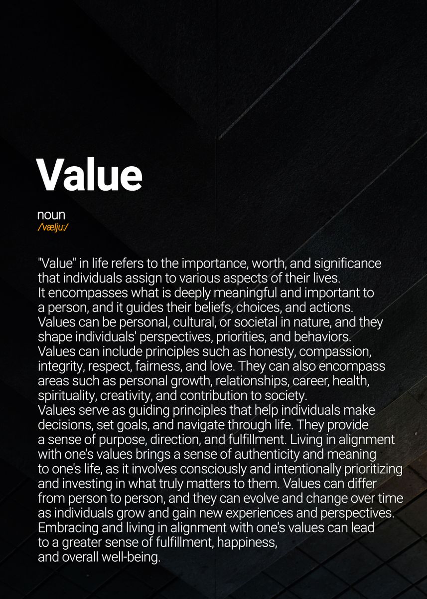 'Value' Poster, picture, metal print, paint by Mr Penguin | Displate