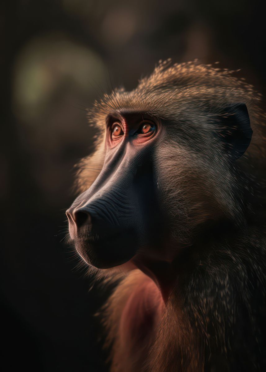 'Regal baboon' Poster, picture, metal print, paint by Zooscape Wildlife ...