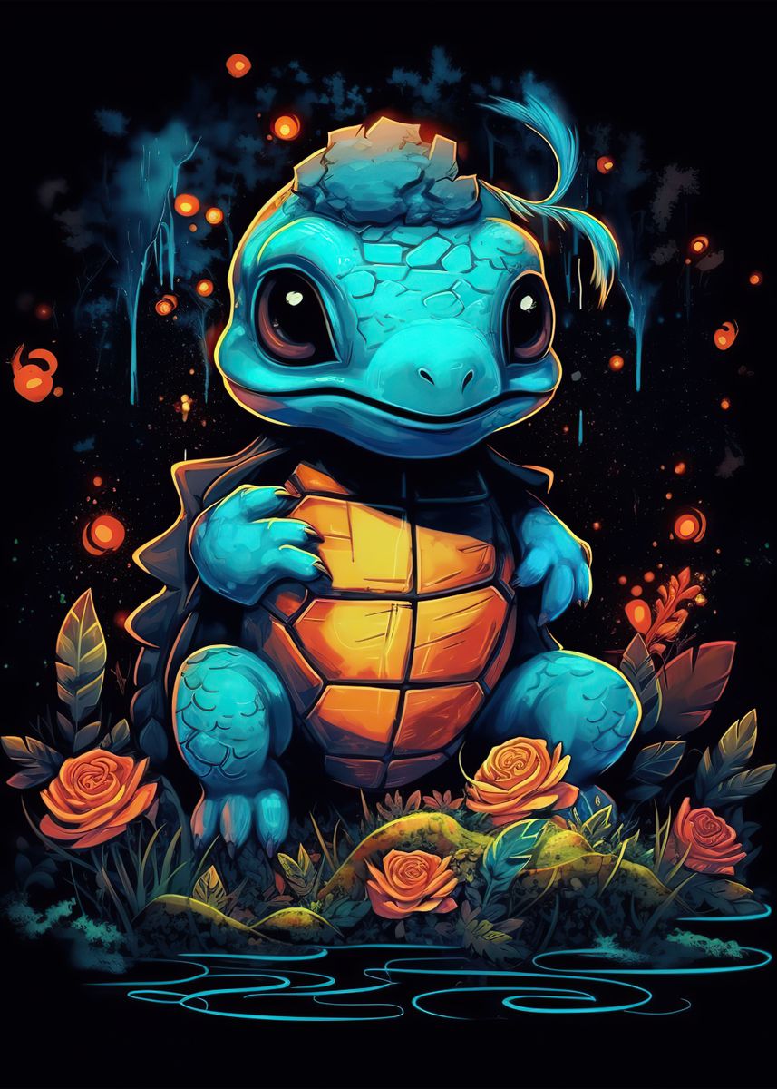 'Turtle colorful' Poster, picture, metal print, paint by Anime Poster ...