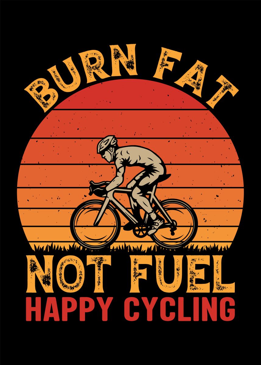 'Burn Fat' Poster, picture, metal print, paint by Unique Art | Displate