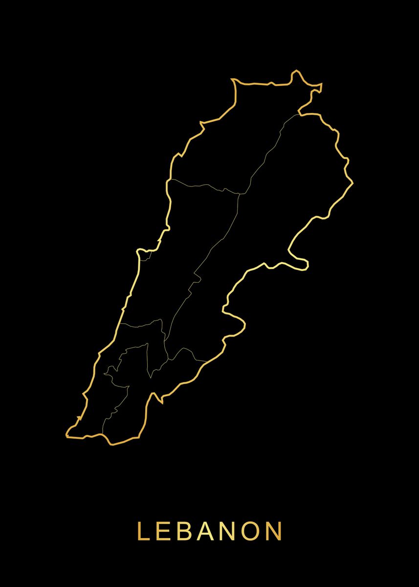 'Lebanon Map' Poster by Deeo | Displate